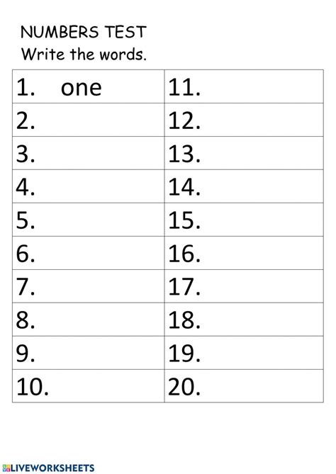 Numbers Ejercicio En Pdf Puedes Hacer Los Ejercicios Online O