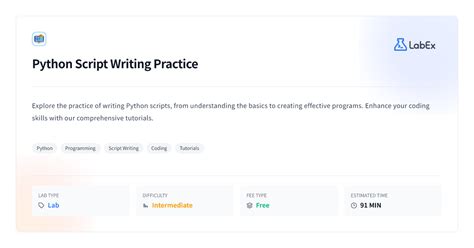 Python Programming Script Writing Tutorials Labex