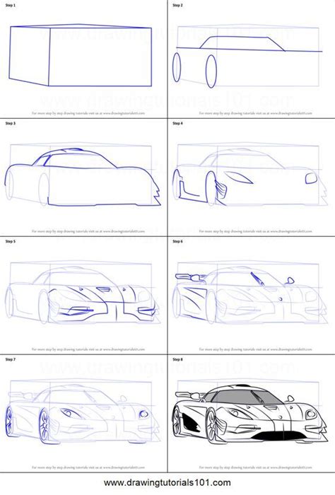 How To Draw Koenigsegg One Sports Cars Step By Step Car Drawings