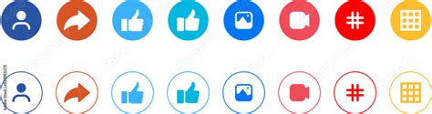 Social Media Generic Reaction Icons Set Social Media Dating Icons Notification Reaction Design