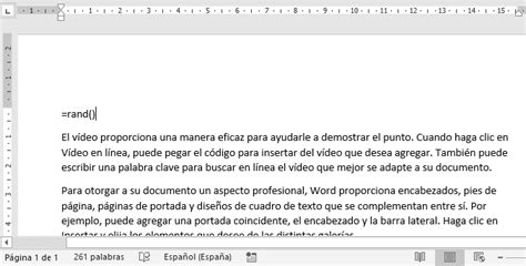 Cómo Insertar Lorem Ipsum Texto Aleatorio Word Fácil