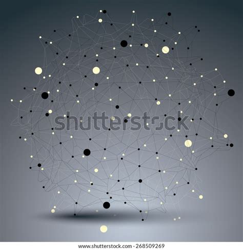 Abstract Asymmetric Vector Monochrome Structure Black Stock Vector