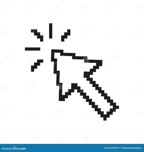Pixelated Cursor Icon Retro Style Mouse Pointer With Clicking Effect