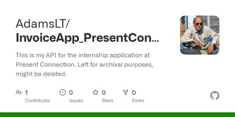 GitHub AdamsLT InvoiceApp PresentConnection This Is My API For The Internship Application At