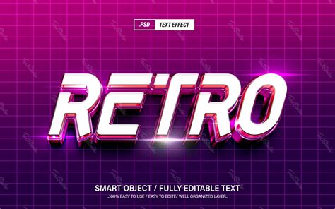 Retro Text Style Effect Free Photoshop Psd File