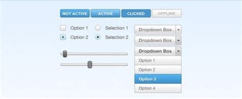 Fresh Blue Web UI Elements Kit PSD Free Vector Download FreeImages