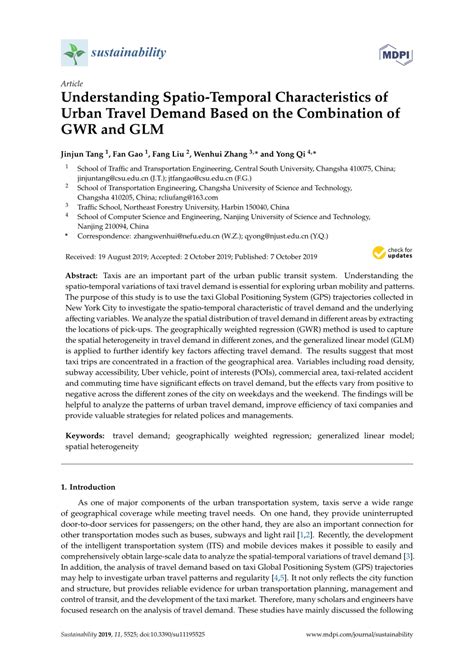 Pdf Understanding Spatio Temporal Characteristics Of Urban Travel