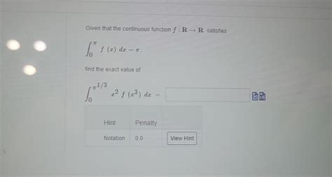solved given that the continuous function f r→r satisfies