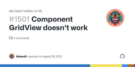 Component GridView Doesn T Work Issue Wix React Native Ui Lib GitHub