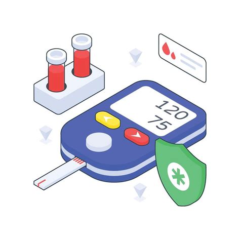 Diabetes Check Up Isometric Colored Illustration Eps File Stock