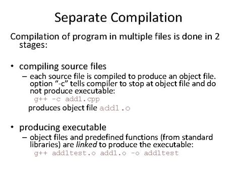 program in multiple files non executable statements all