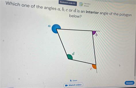 Solved Calculator Bookwork Code 6c Allowed Which One Of The Angles A