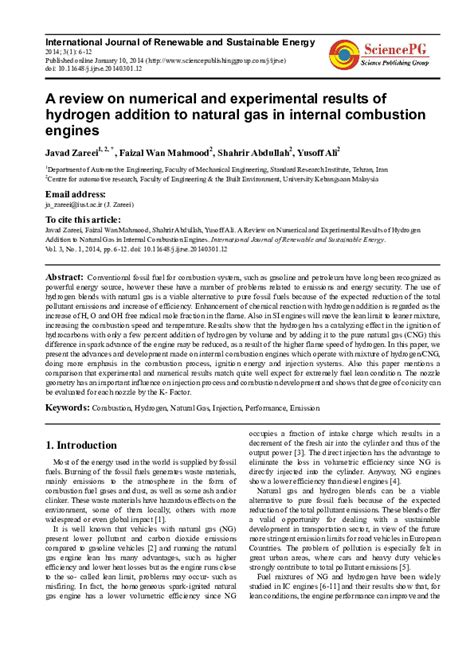Pdf A Reviewon Numerical Andexperimental Results Of Hydrogen