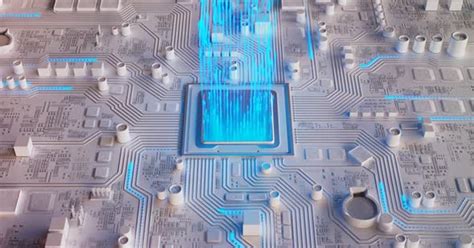 Data Flow In A Motherboard In Pc Processor Among Circuits And Electronics CPU