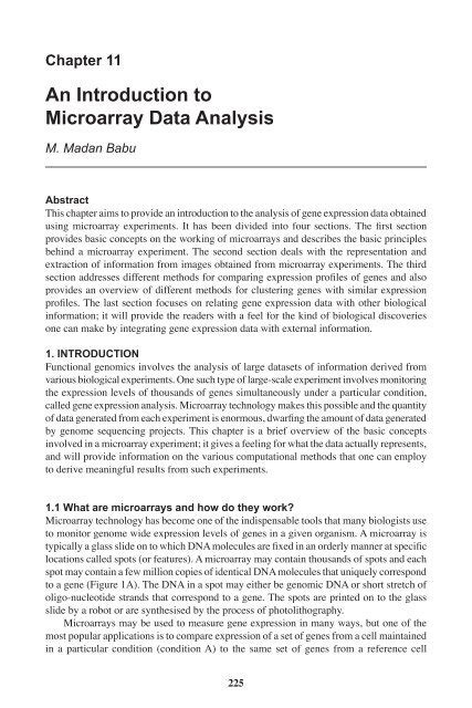 An Introduction To Microarray Data Analysis