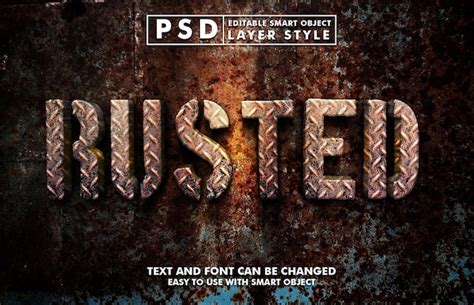 Premium PSD Rusted D Realistic Text Effect Premium Psd