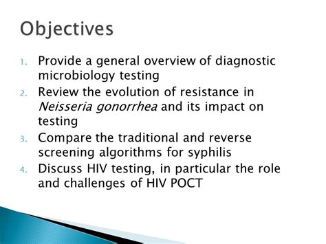 Diagnostic Testing For STBBIs In 2012 What You Should Know About GC Syphilis And HIV POCT