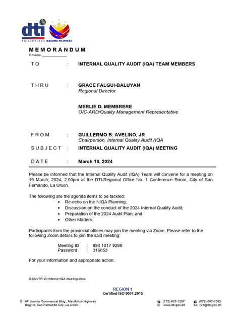 Memo Iqa Meeting 03 18 2024 Pdf