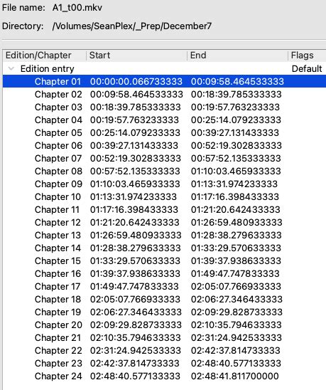 Split Mkv Into Existing Chapters Rmkvtoolnix