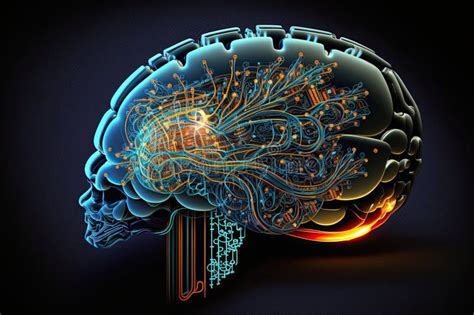 Futuristic Brain Of Artificial Intelligence With Neural Connections