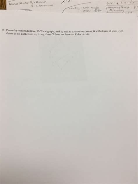 Solved Prove By Contradiction If G Is A Graph And V And Chegg Com