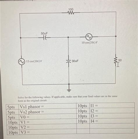 Solved Solve For The Following Values If Applicable Make