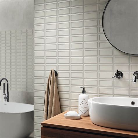 Warm Gray Ceramic Beveled Edge Subway Tile