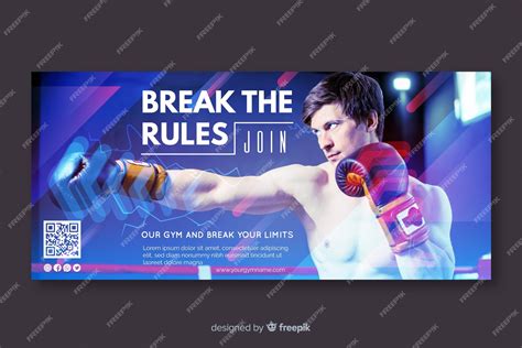 Спортивный баннер с фото | Бесплатно векторы