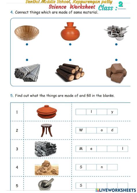 Middle School Science Printable Worksheets