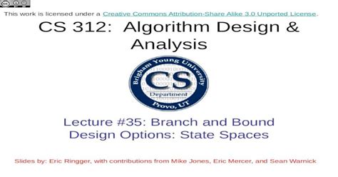 pptx cs 312 algorithm design and analysis lecture 35 branch and