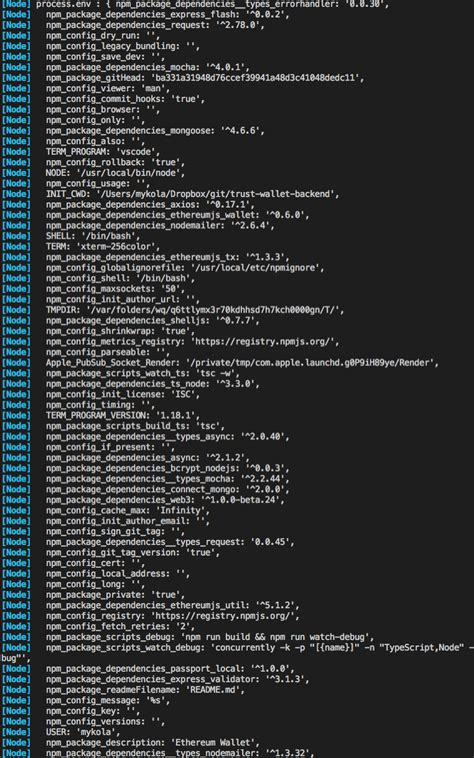 Typescript Npm Packages In Processenv Stack Overflow