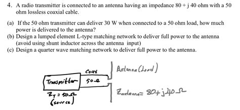 Solved A Radio Transmitter Is Connected To An Antenna Having An