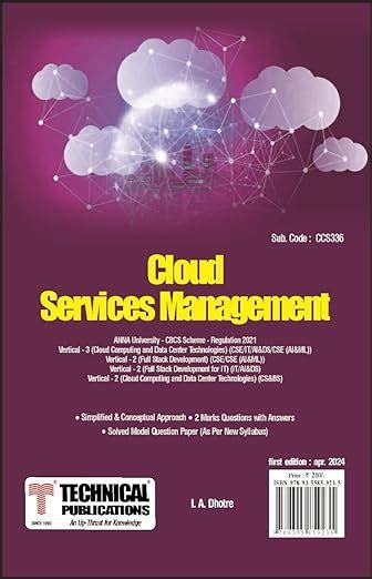 Buy Cloud Services Management For Be Anna University R21cbcs Vertical Ii Cse It Aiandds