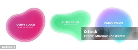 3 현대 액체 추상 흐림 Blob 세트 지형 깊이 그라데이션 플랫 스타일 디자인 유체 벡터 다채로운 일러스트 배너 간단한 템플릿 프레 젠 테이 션 전단지 흰색 배경에 격리