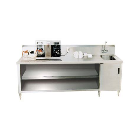 Advance Tabco Bev 30 96 Enclosed Base Beverage Table 96 Sink On Right
