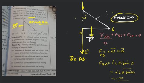A Current Carrying Closed Loop In The Form Of A Right Angle Isosceles Tri