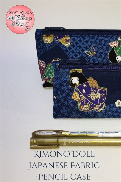 Pencil Case Japanese Fabric With Kimono Dolls Japanese Fabric Fabric
