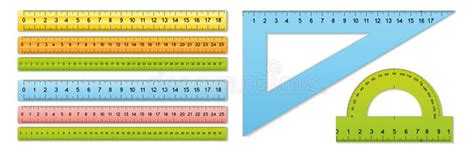 School Ruler Protractor Triangular With Scale Vector Illustration Stock Vector Illustration