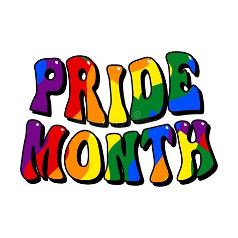 Lgbt Pride Month Lettering Lgbtq Rainbow Flag Colors Gay Pride Month