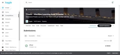 Machinelearning Randomforest Kaggle Titanic Classification