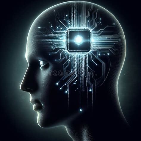 Human Head With Embedded Microchip Network Stock Image Image Of Cyber