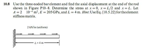 solved use the three noded bar element and find the axial