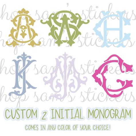 2 Letter Monogram Etsy 2 Letter Monogram Etsy
