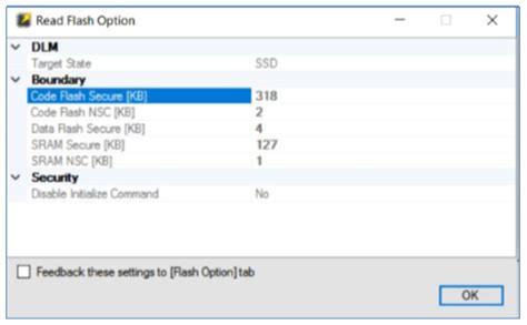 Select Connect And View The Current DLM State Via Device Information Read Flash Options As