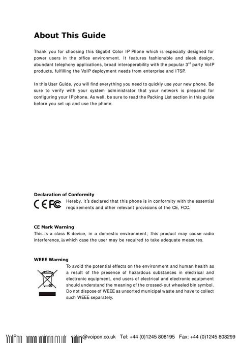 Voipon Gigabit Color Manual Pdf Download Manualslib