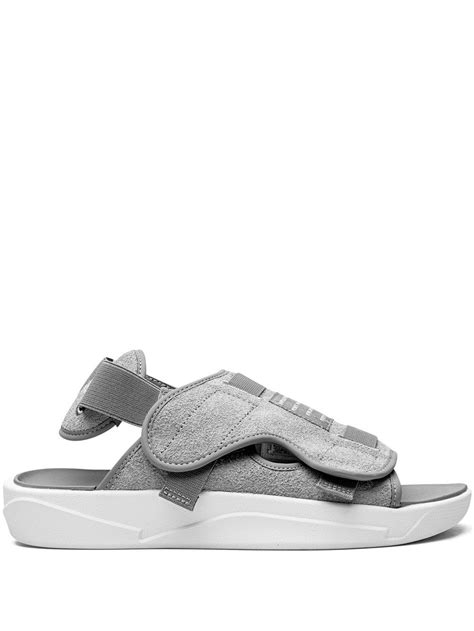 Jordan Jordan Ls Cool Grey Slides Silver Farfetch Uk