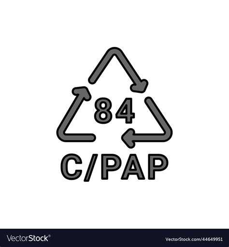 Composites Recycling Code C Pap 84 Line Icon Vector Image
