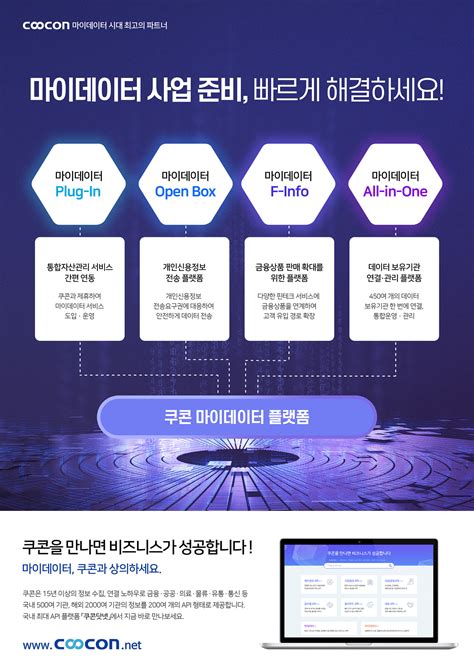 쿠콘 Coocon 마이데이터 사업 준비 쿠콘에서 빠르게 해결하세요 마이데이터 플랫폼으로