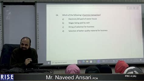 Prc 4 Ia Sir Naveed Ansari Accounting Fundamentals Youtube