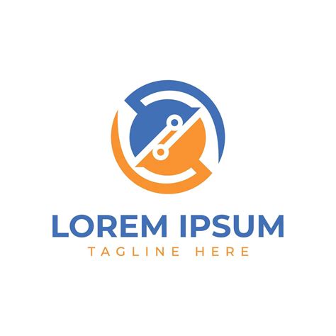 Technology Solution Logo Design Circuit Circle Shape For Tech Start Up